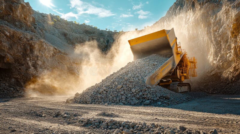Industrial Process in a Quarry Stock Image - Image of rock, power ...