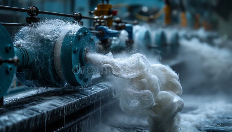 Industrial Process with Synthetic Fibers in Large Fabric Mill Stock ...