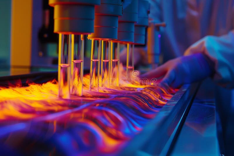 Industrial Process with Tubes and Liquid Flow Stock Illustration ...