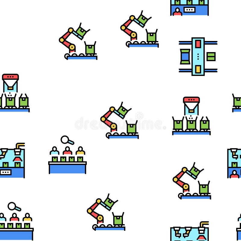 Industrial Process Vector Seamless Pattern Stock Illustration ...