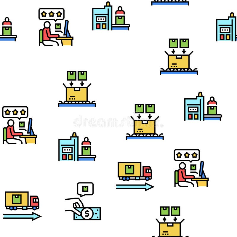 Industrial Process Vector Seamless Pattern Stock Vector - Illustration ...