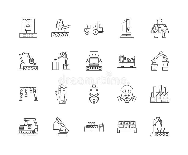 Industrial Processes Line Icons, Signs, Vector Set, Outline ...