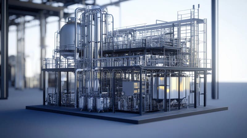 Industrial Processing Facility Designed for Chemical Production at Dawn ...