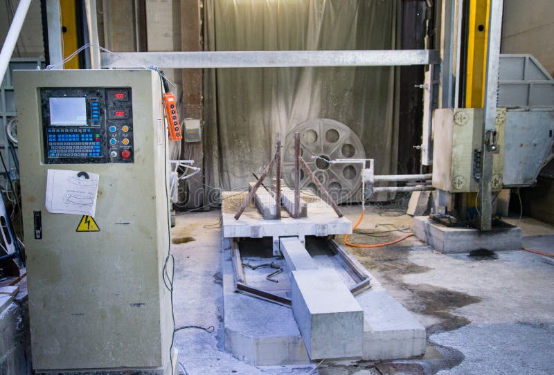 Industrial Processing of Natural Stone. Dashboard in Production Stock ...