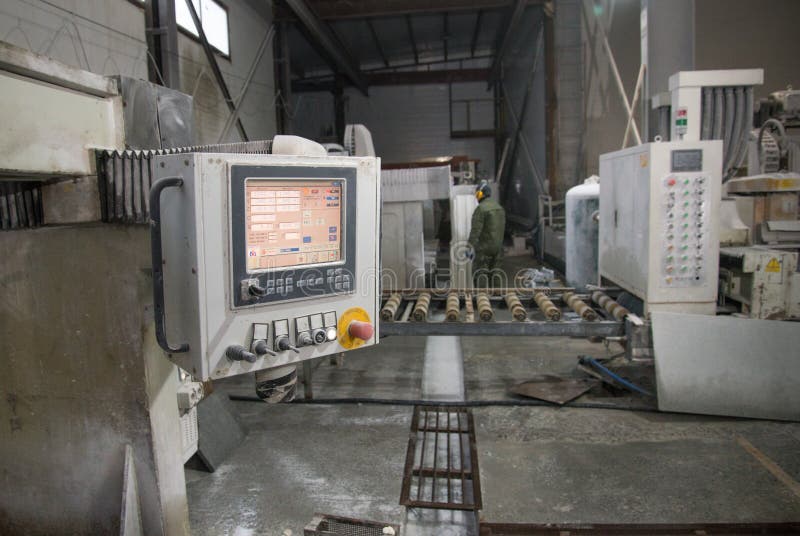 Industrial Processing of Natural Stone. Dashboard in Production Stock ...