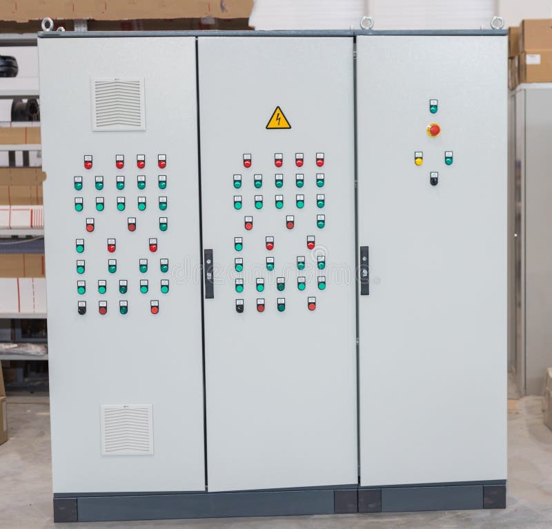 Industrial Production of an Electricity Panel Board Stock Photo - Image ...