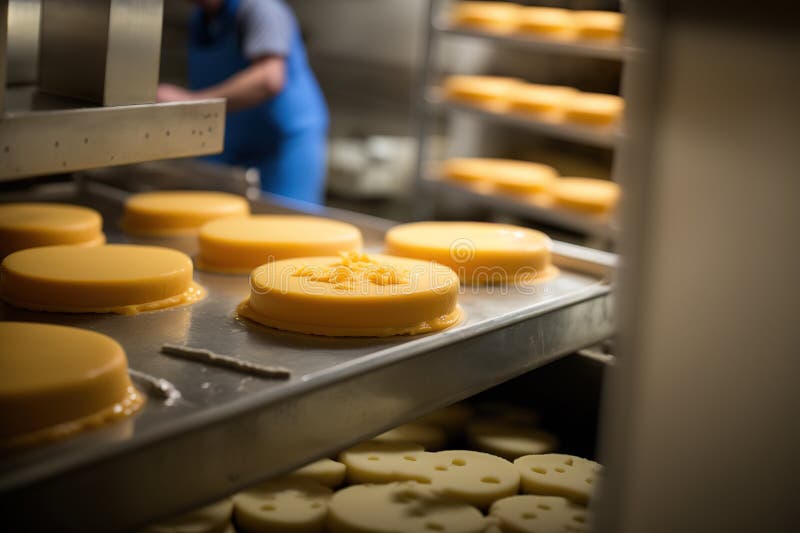 Industrial Production of Hard Cheeses. Generative AI Stock Illustration ...