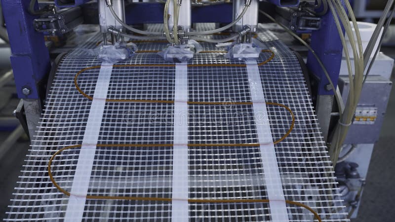 Industrial Production of Plastic Mesh. Creative. Winding of Industrial ...