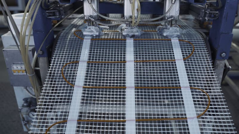 Industrial Production of Plastic Mesh. Creative. Winding of Industrial ...