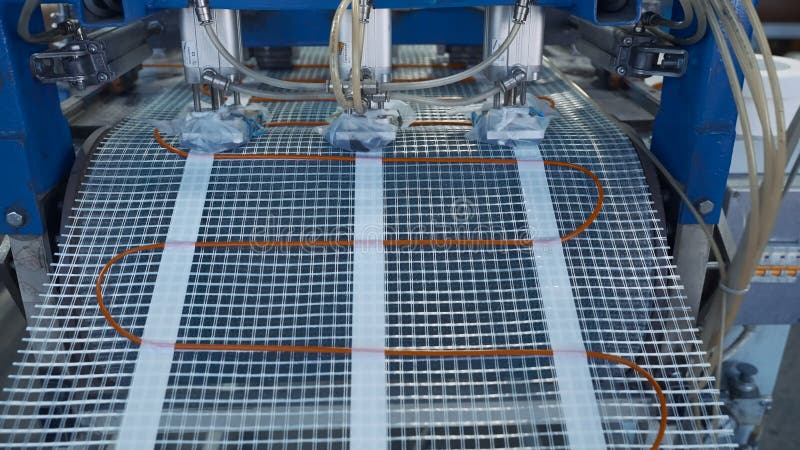 Industrial Production of Plastic Nets. Creative. Industrial Machine ...