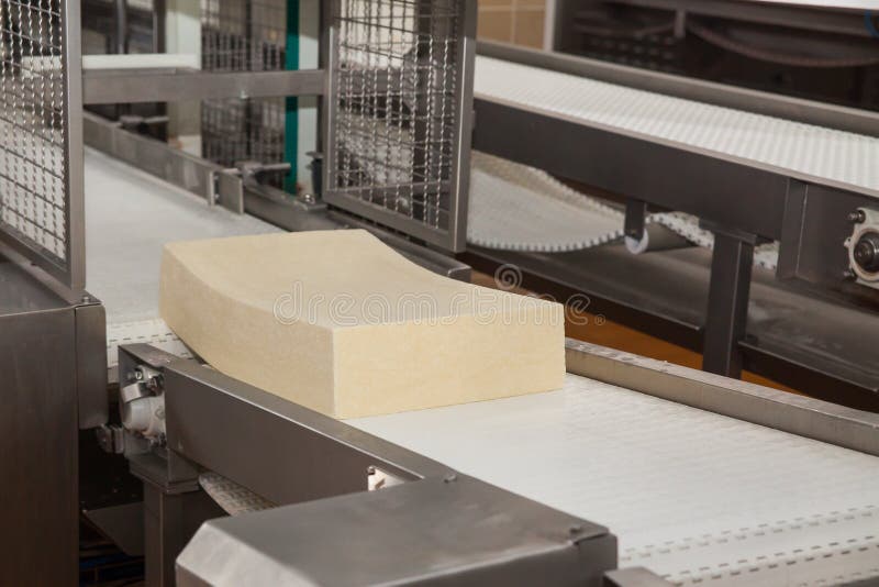 Industrial Production of Semi-hard Cheeses Stock Photo - Image of ...