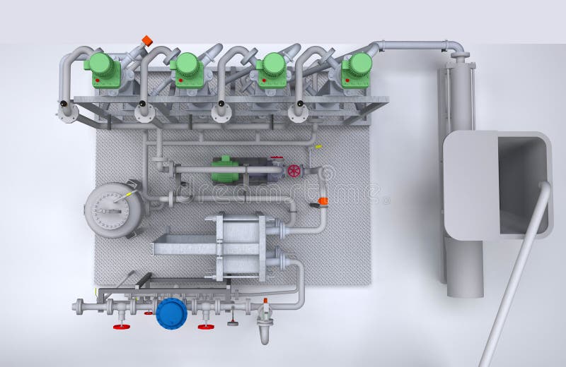 Factory Top View Isolated on White Stock Illustration - Illustration of ...