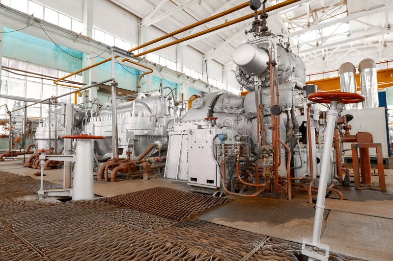 Powerful Industrial Pump Operating within a Chemical Plant during ...