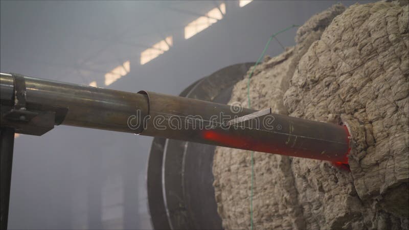 Industrial Pyrometer Measuring Temperature Inside Rotary Kiln Stock ...