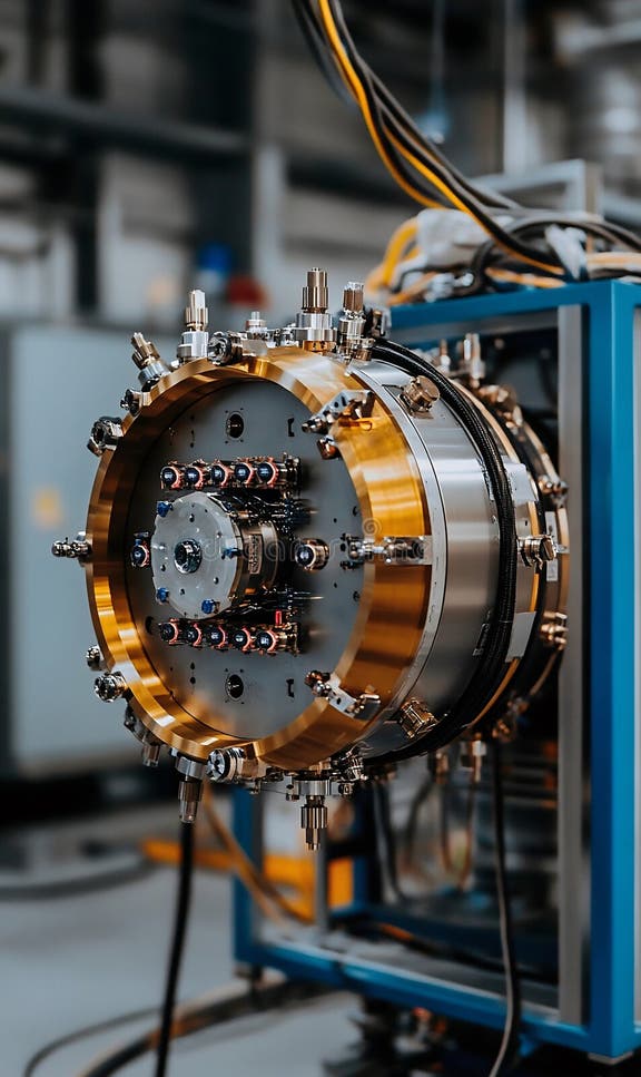 Industrial Quantum Machine with Precision Components Stock Image - Image of industrial, golden ...