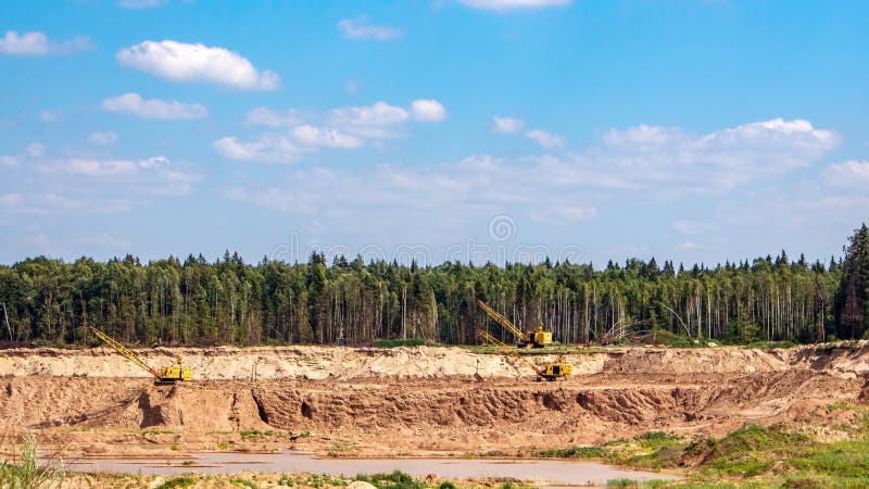 Industrial Quarry. Sand Mining Stock Image - Image of excavation ...