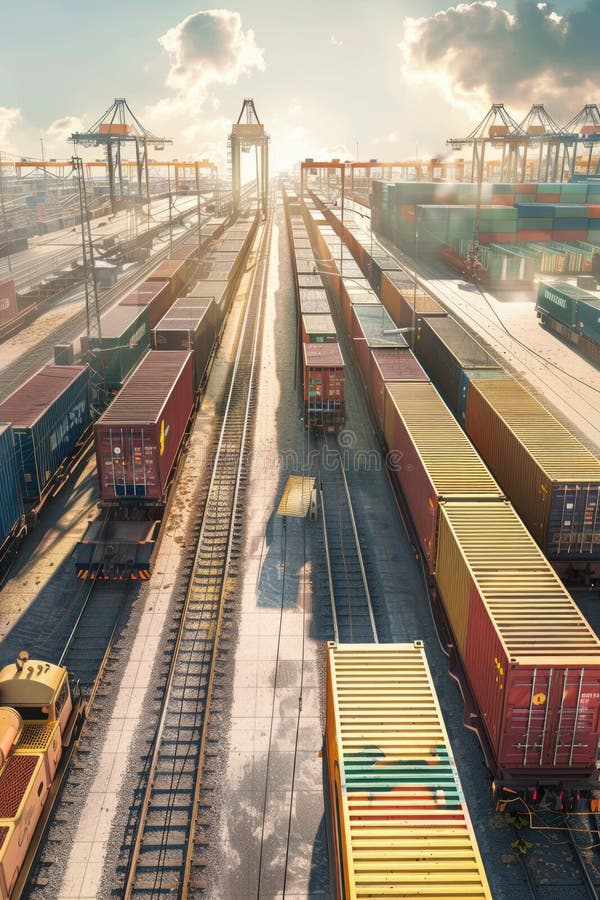 Industrial Railroad Terminal Stock Image - Image of goods, industrial ...