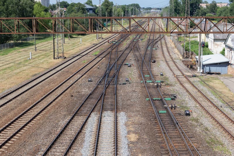 .industrial Railway Network in the Countryside Stock Photo - Image of ...