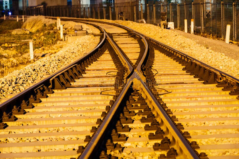 Industrial Railway Track in Daytime Stock Photo - Image of path ...