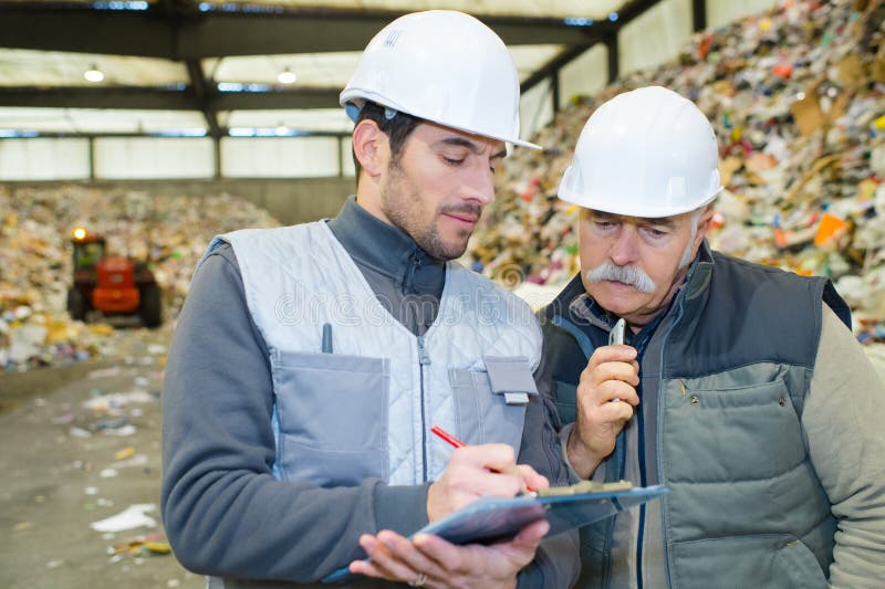 Industrial Recycling Factory Workers at Work Stock Photo - Image of ...