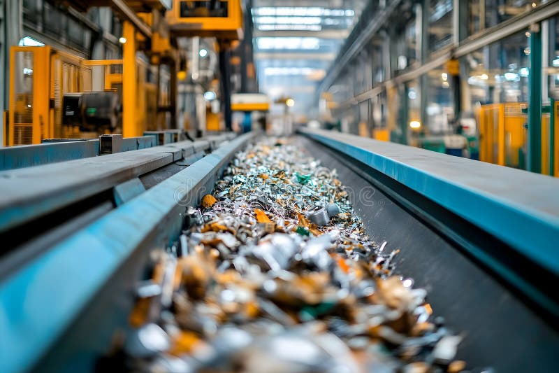Industrial Recycling Plant with Conveyor Sorting Mixed Metals in Large ...
