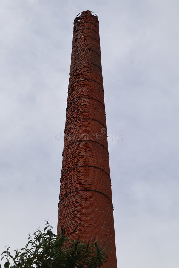 Industrial Red Bricks Chimney France Stock Image - Image of industrial ...