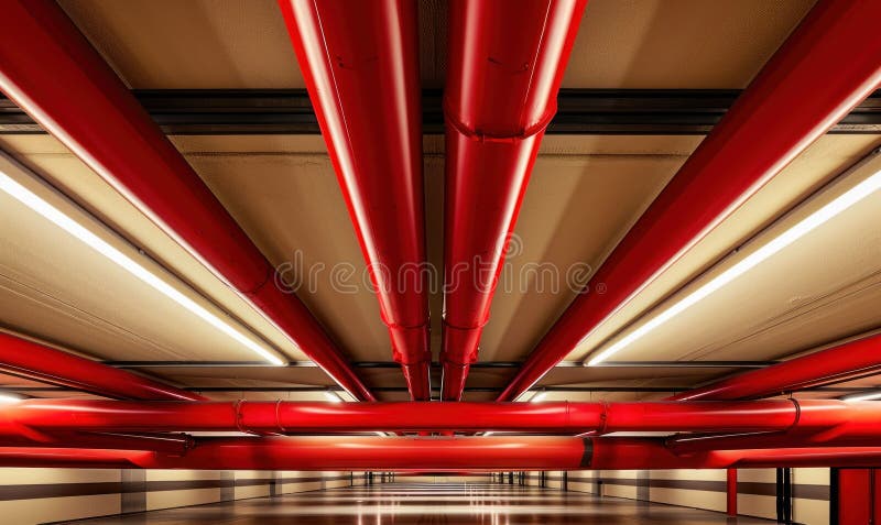 Complex Industrial Pipe System in a Modern Facility. Generative Ai ...