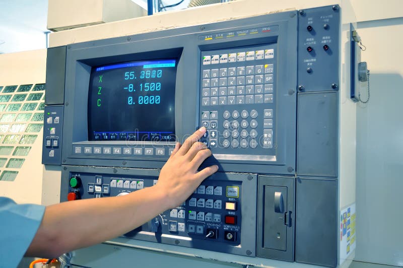 CNC lathe stock photo. Image of engines, work, rail, industrial - 17500584