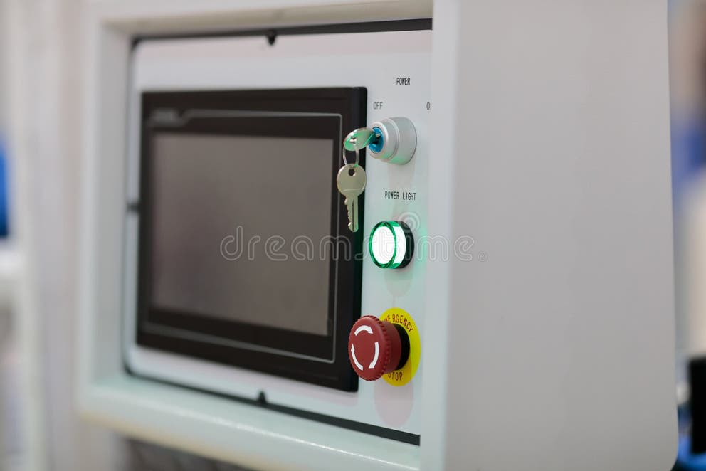 Industrial Remote Control Console with Touchscreen Stock Image - Image ...