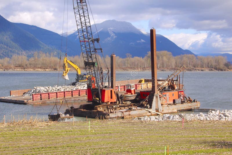 Industrial Repair River Bank Stock Image - Image of construction ...