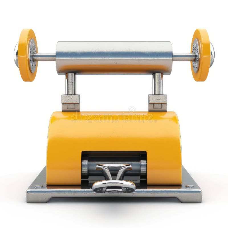 Modern Yellow Metal Paper Punch Isolated Stock Illustration ...