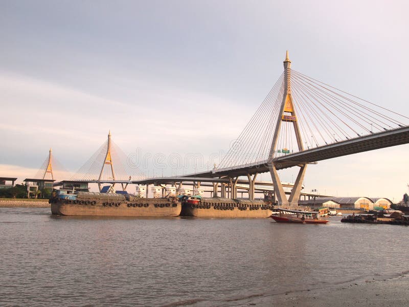 Industrial Ring Bridge or Mega Bridge,at Night in Bangkok Stock Image ...