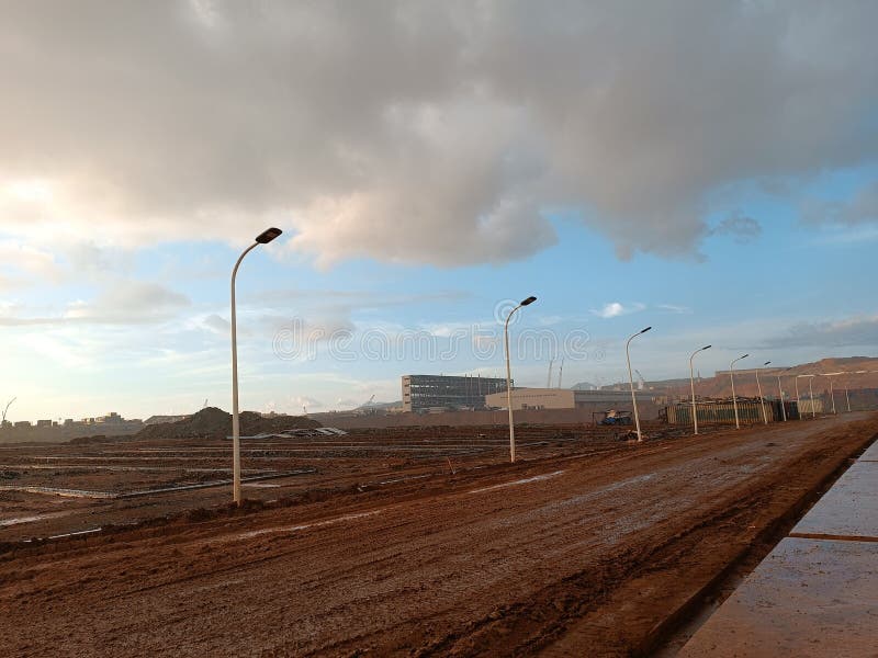 Industrial road lighting stock photo. Image of street - 262550788