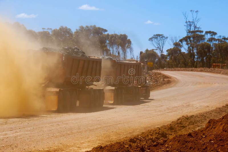 Industrial Road Train stock photo. Image of trailer - 241688854