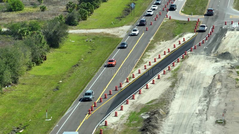 Industrial Roadworks. Wide American Highway Under Construction Stock ...