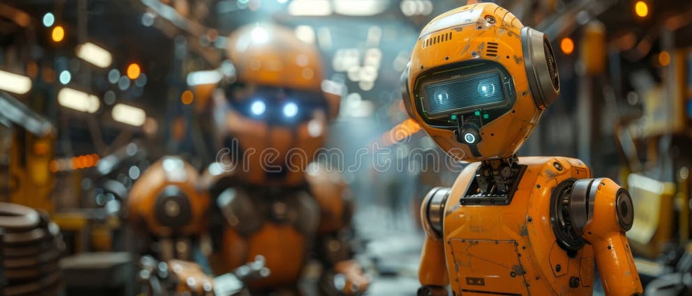 An Industrial Robot with Advanced AI Capabilities Performing Complex ...