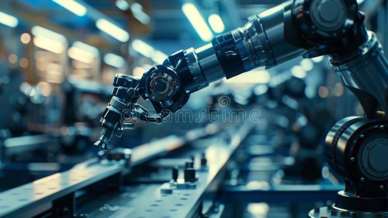 An Industrial Robot Arm Engaged in Manufacturing within a Factory ... An Industrial Robot Arm Engaged in Manufacturing within a Factory ...