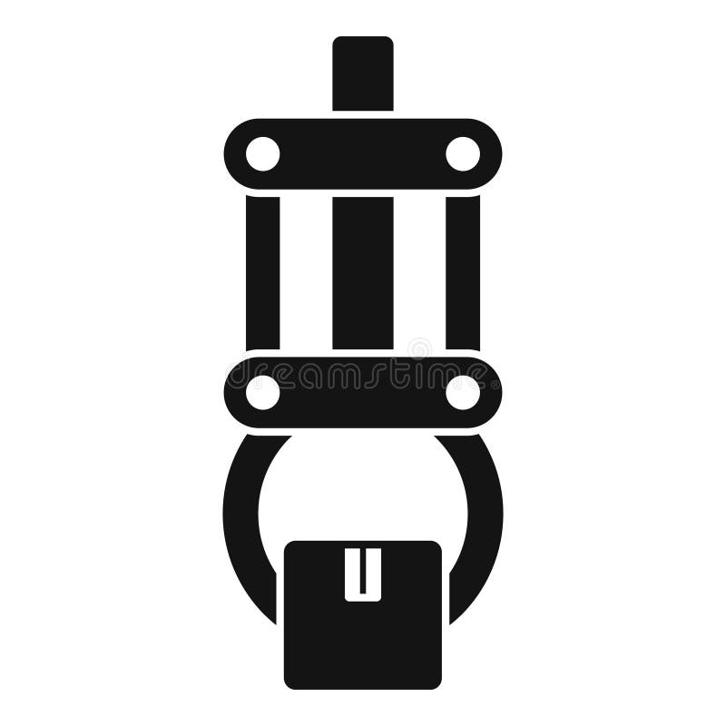 Industrial Robot Arm Lifting Cardboard Box in a Warehouse Stock ...