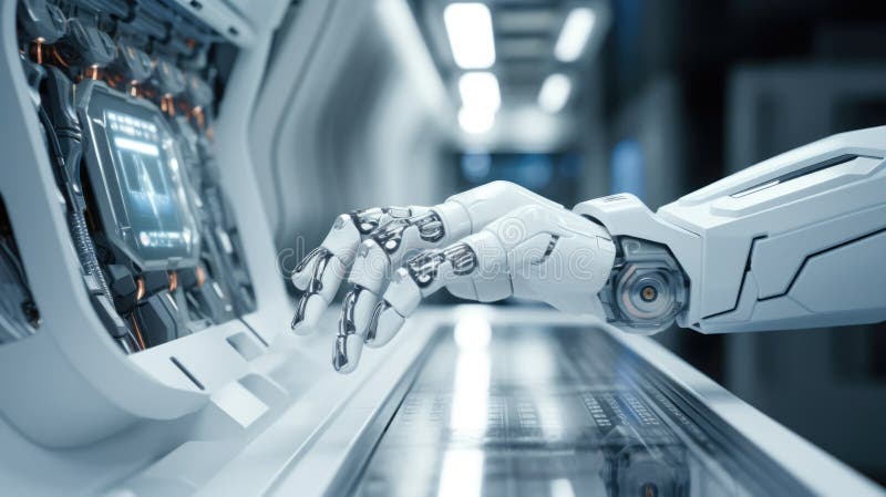 Industrial Robot Arm in Motion at Work. Stock Photo - Image of ...