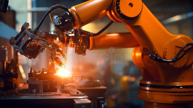 Industrial Robot, Robot Arm Working in Industry, Generative AI Stock ...