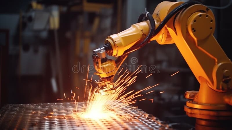 Industrial Robot, Robot Arm Working in Industry, Generative AI Stock ...