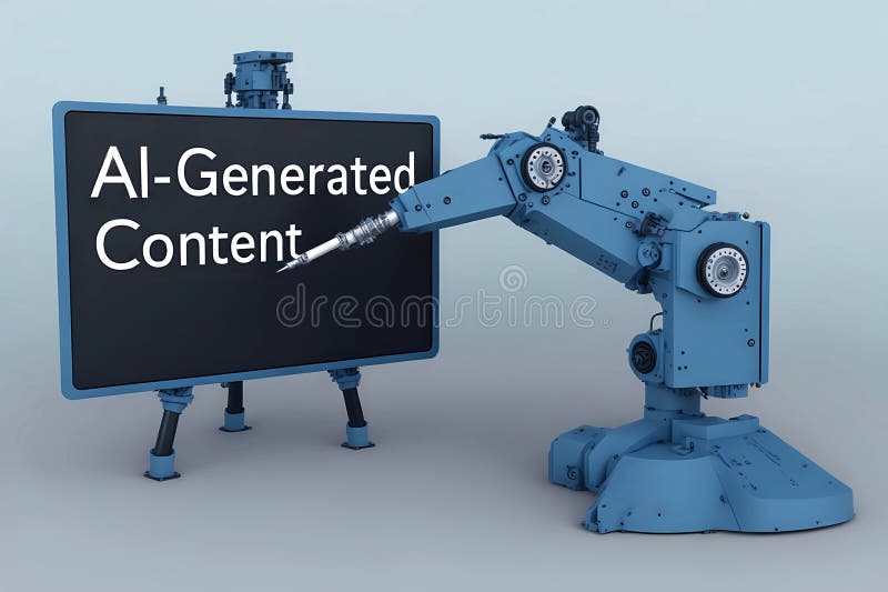 Industrial Robot Arm Writing the Text Stock Illustration - Illustration ...