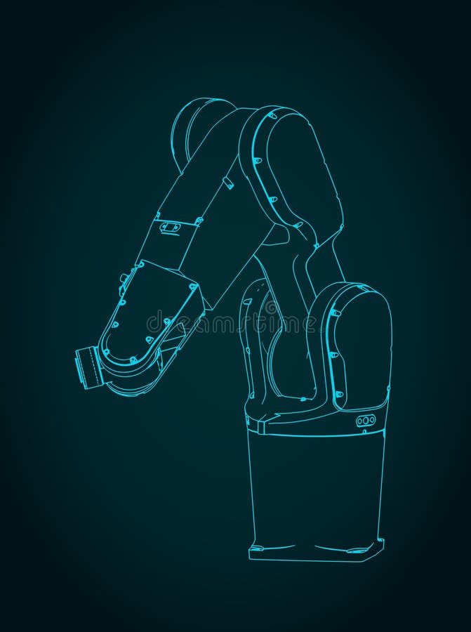 Industrial robot blueprint stock vector. Illustration of vector - 322800435