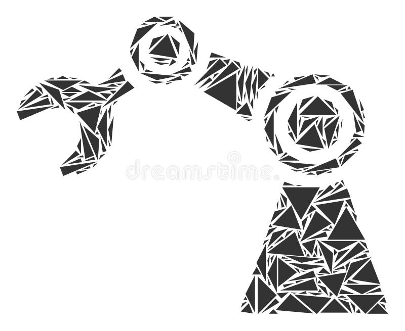 Industrial Robot Collage of Triangles Stock Vector - Illustration of ...