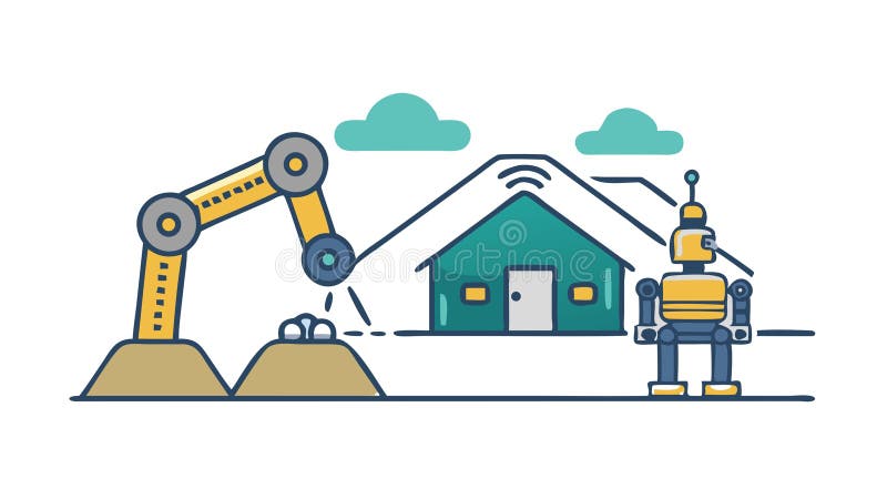 Industrial Robot Constructing a Smart Home, Efficiency in Modern ...