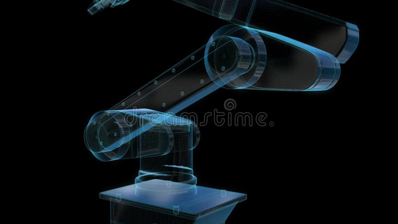 Industrial Robot. Formation of 3d Robot Hand. Rotating 4k Animation ...