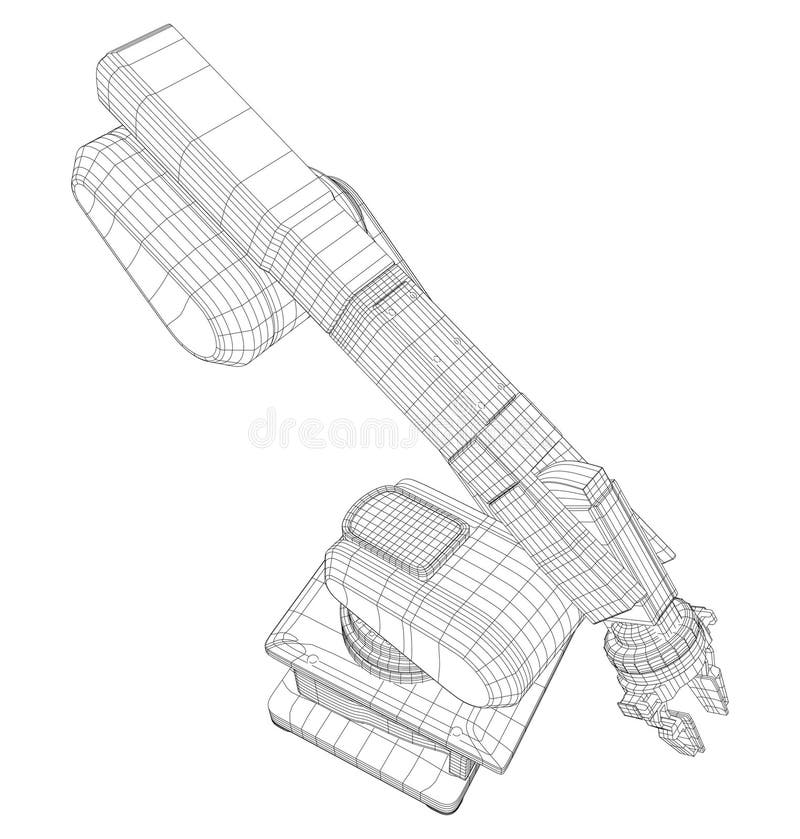 Industrial Robot Isolated on White. 3d Technology Stock Vector ...