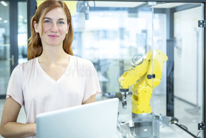 Industrial Robot Maintenance Stock Photo - Image of future, factory ...