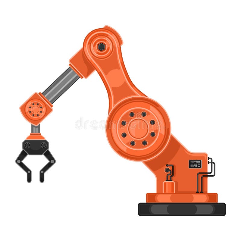 Industrial Robot Manipulator Realistic Cartoon Style Vector Stock ...