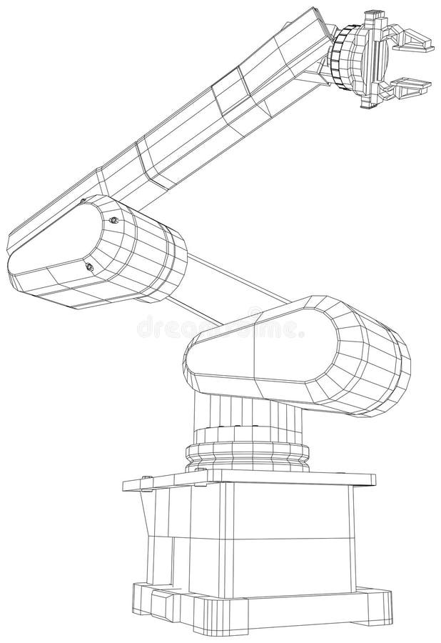 Industrial Robot Isolated on White. 3d Technology Stock Vector ...